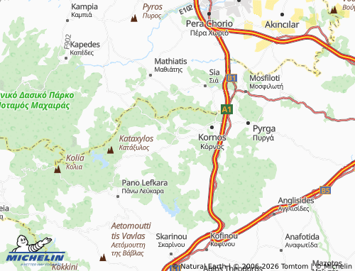 MICHELIN Delikipos map - ViaMichelin