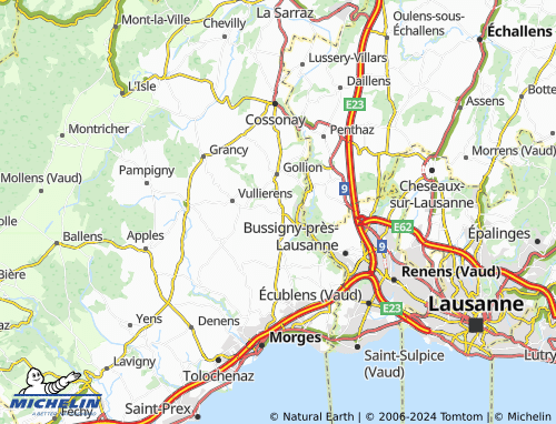 Carte MICHELIN Aclens - ViaMichelin