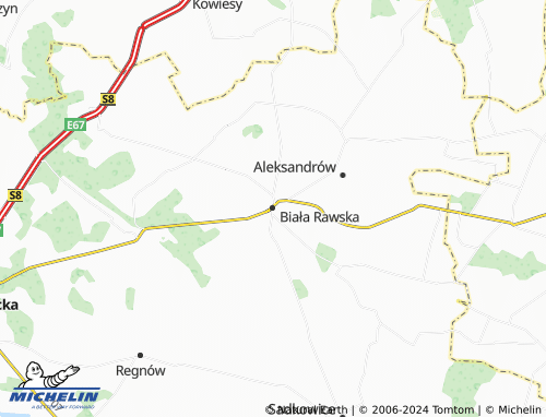 MICHELIN Biała Rawska map - ViaMichelin
