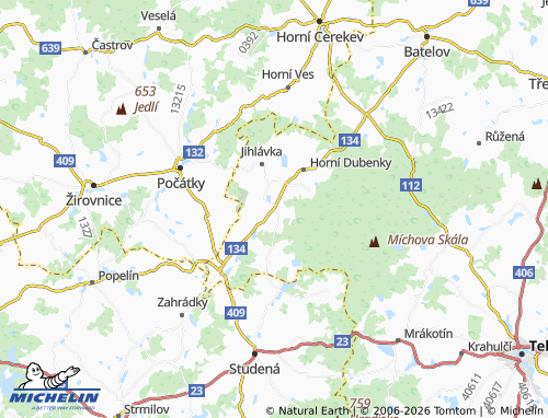 MICHELIN Kaliště map - ViaMichelin