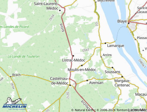 Carte MICHELIN Listrac-Médoc - ViaMichelin