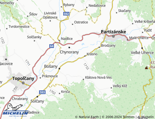 Mapa MICHELIN Nedanovce - ViaMichelin