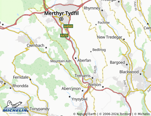 MICHELIN Aberfan map - ViaMichelin