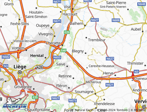 Carte MICHELIN Barchon - ViaMichelin