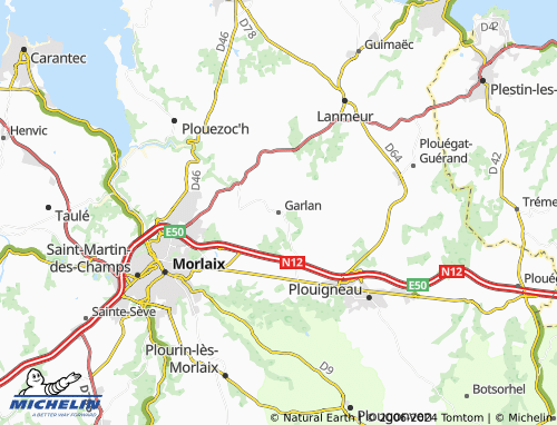 Carte MICHELIN Garlan - ViaMichelin