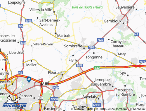 Carte MICHELIN Ligny - ViaMichelin
