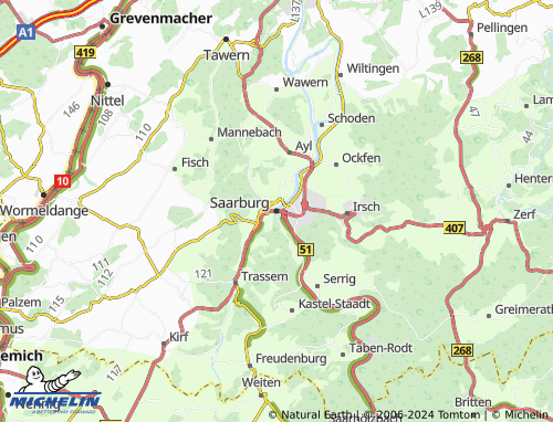 MICHELIN Saarburg map - ViaMichelin
