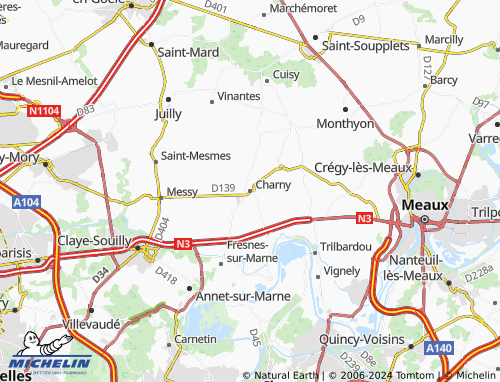 Carte MICHELIN Charny - ViaMichelin