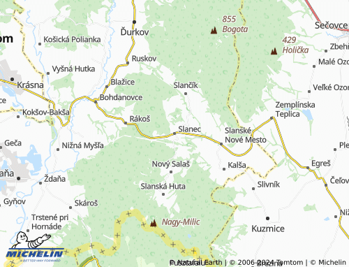 MICHELIN Slanec map - ViaMichelin