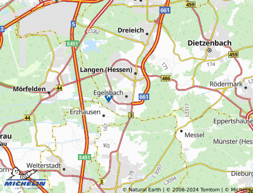 MICHELIN-Landkarte Egelsbach - ViaMichelin