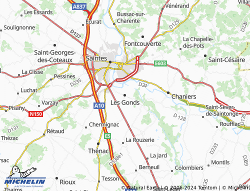 Carte MICHELIN Les Gonds - ViaMichelin