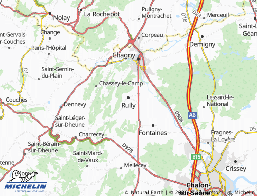 Carte MICHELIN Rully - ViaMichelin
