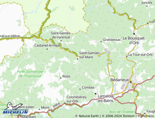 Carte MICHELIN Saint-Gervais-sur-Mare - ViaMichelin