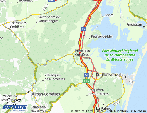 Carte MICHELIN Portel-des-Corbières - ViaMichelin