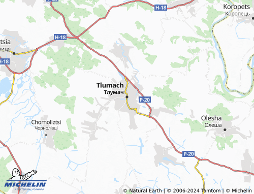 MICHELIN Tlumach map - ViaMichelin