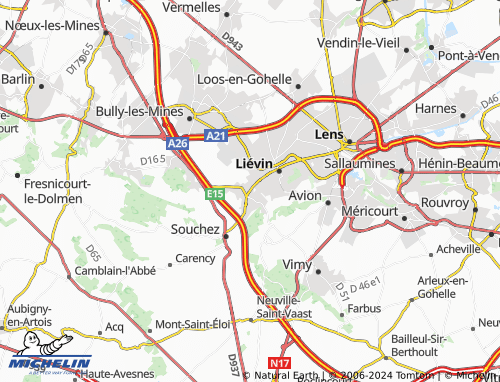 Carte MICHELIN Angres - ViaMichelin