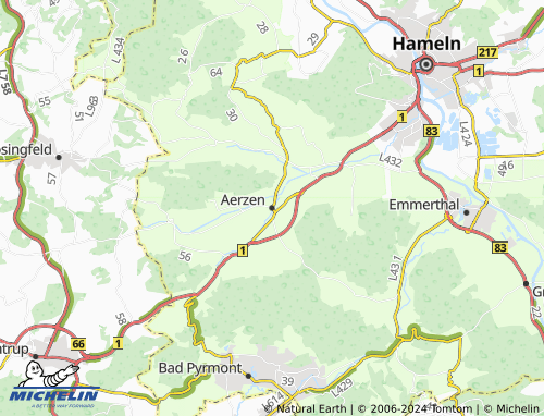 MICHELIN-Landkarte Aerzen - ViaMichelin