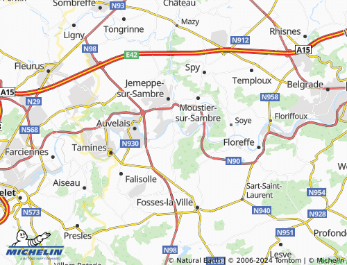Carte MICHELIN Ham-sur-Sambre - ViaMichelin