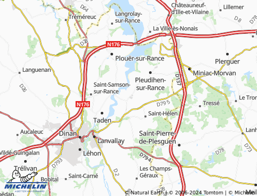 Carte MICHELIN La Vicomté-sur-Rance - ViaMichelin
