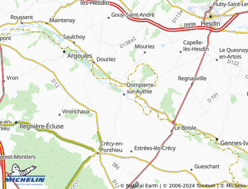 Carte MICHELIN Dompierre-sur-Authie - ViaMichelin