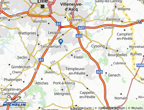 Carte MICHELIN Fretin - ViaMichelin