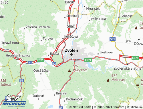 MICHELIN Zvolen map - ViaMichelin