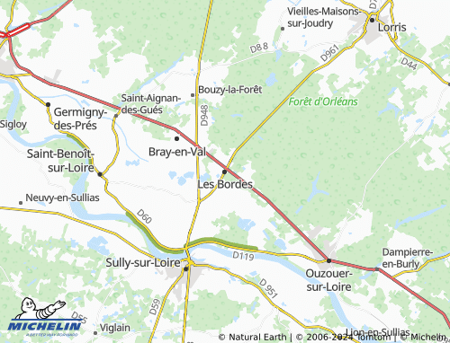 Carte MICHELIN Les Bordes - ViaMichelin