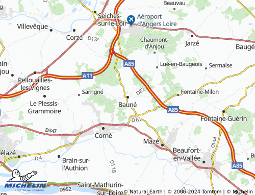 Carte MICHELIN Bauné - ViaMichelin