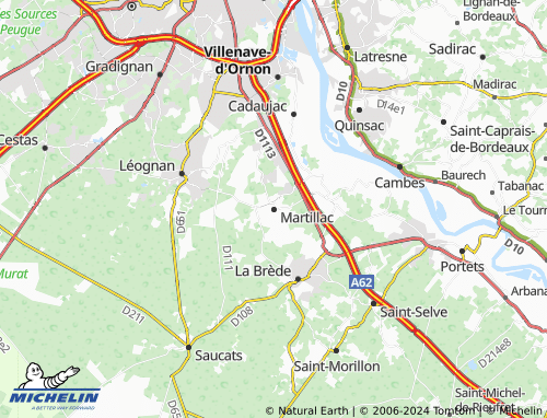 Carte MICHELIN Martillac - ViaMichelin