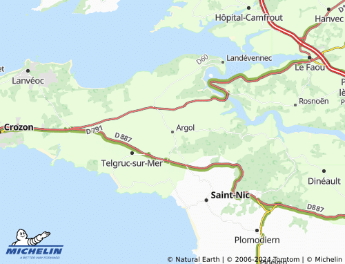 Carte MICHELIN Argol - ViaMichelin