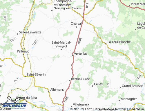 Carte MICHELIN Verteillac - ViaMichelin