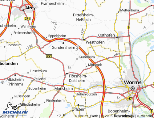 MICHELIN Gundheim map - ViaMichelin