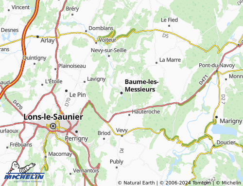 Carte MICHELIN Baume-les-Messieurs - ViaMichelin