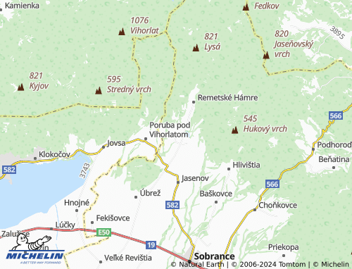 MICHELIN Vyšné Remety map - ViaMichelin
