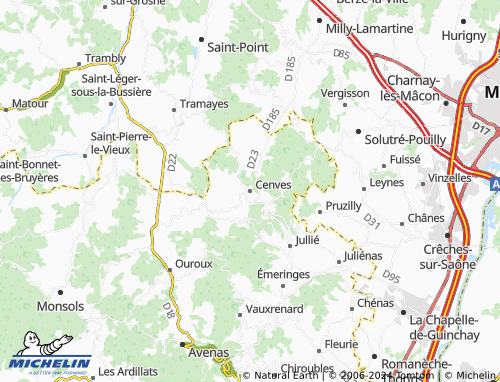 Carte MICHELIN Cenves - ViaMichelin