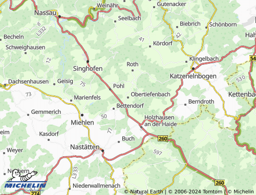 MICHELIN Obertiefenbach map - ViaMichelin