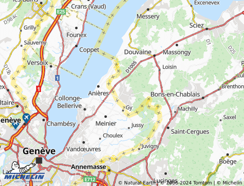 Carte MICHELIN Veigy-Foncenex - ViaMichelin