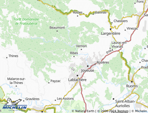 Carte MICHELIN Ribes - ViaMichelin