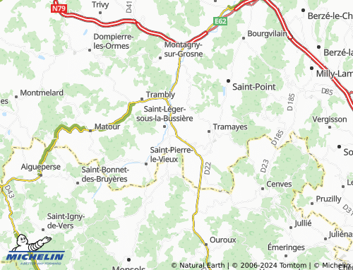 MICHELIN Pontcharas map - ViaMichelin