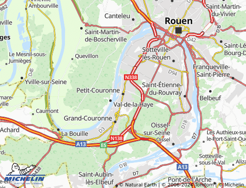 MICHELIN Petit-Couronne map - ViaMichelin