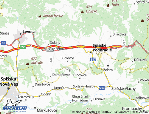Mapa MICHELIN Baldovce - ViaMichelin