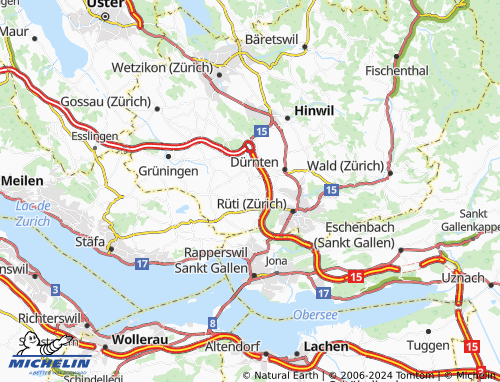 MICHELIN-Landkarte Bubikon - ViaMichelin
