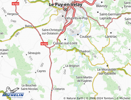Carte MICHELIN Solignac-sur-Loire - ViaMichelin