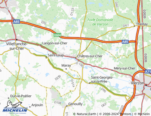 Carte MICHELIN Châtres-sur-Cher - ViaMichelin