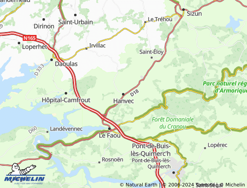 Carte MICHELIN Hanvec - ViaMichelin