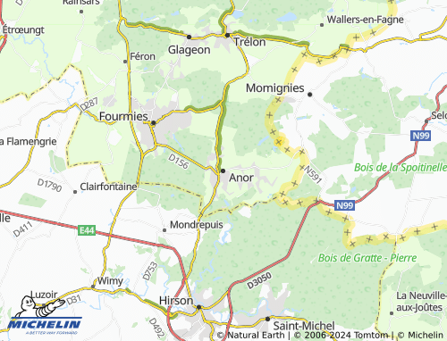 Carte MICHELIN Anor - ViaMichelin