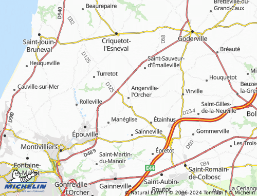 Carte MICHELIN Angerville-l'Orcher - ViaMichelin