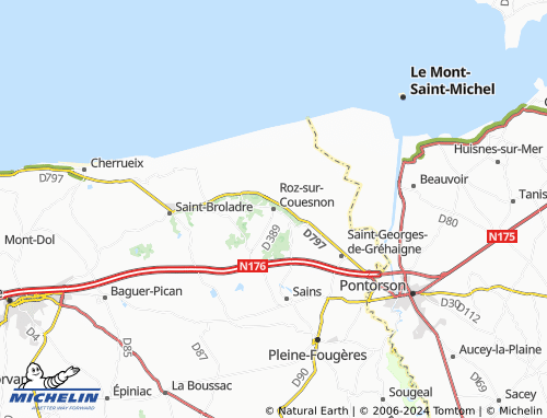 Carte MICHELIN Roz-sur-Couesnon - ViaMichelin