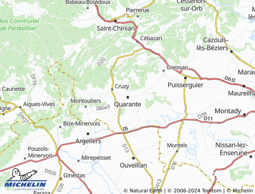 Carte MICHELIN Quarante - ViaMichelin