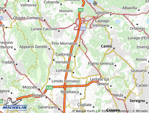 Mappa MICHELIN Cadorago - ViaMichelin